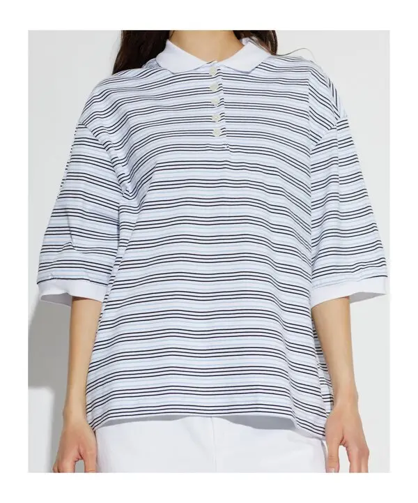 RÓHE Oversized Striped Polo T-shirt