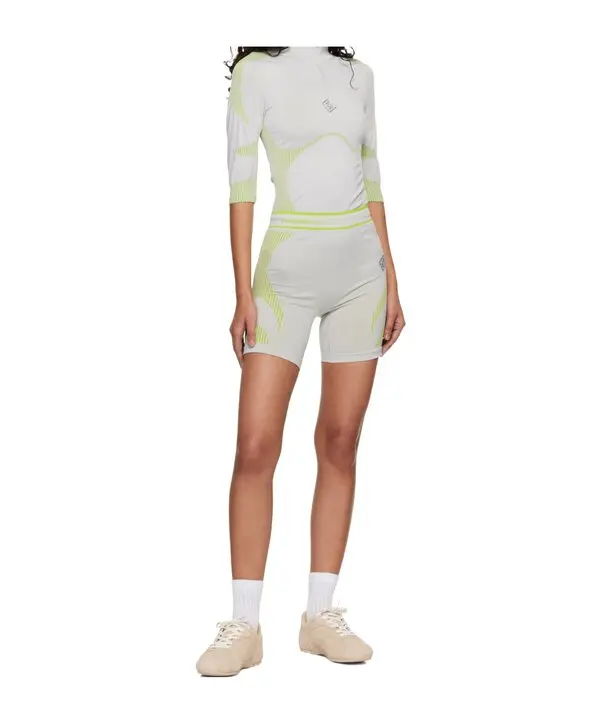 Casablanca Seamless Logo Detail Stretch Shorts - Gray-green