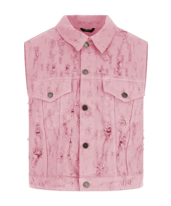 HAIKURE Distressed Denim Vest Jacket