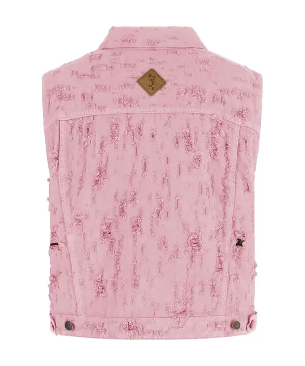 HAIKURE Distressed Denim Vest Jacket
