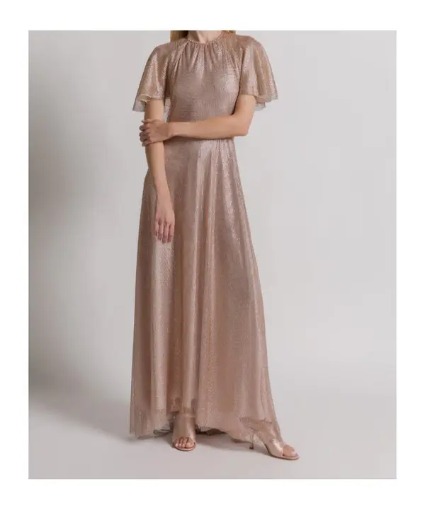Alberta Ferretti Micro-rhinestone Evening Gown