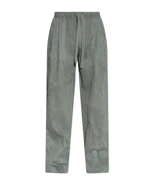 Dolce & Gabbana Wrinkled Effect Pinstriped Trousers - Green