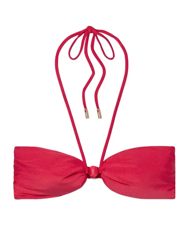 Cult Gaia Embellished Halterneck Bikini Top - Red