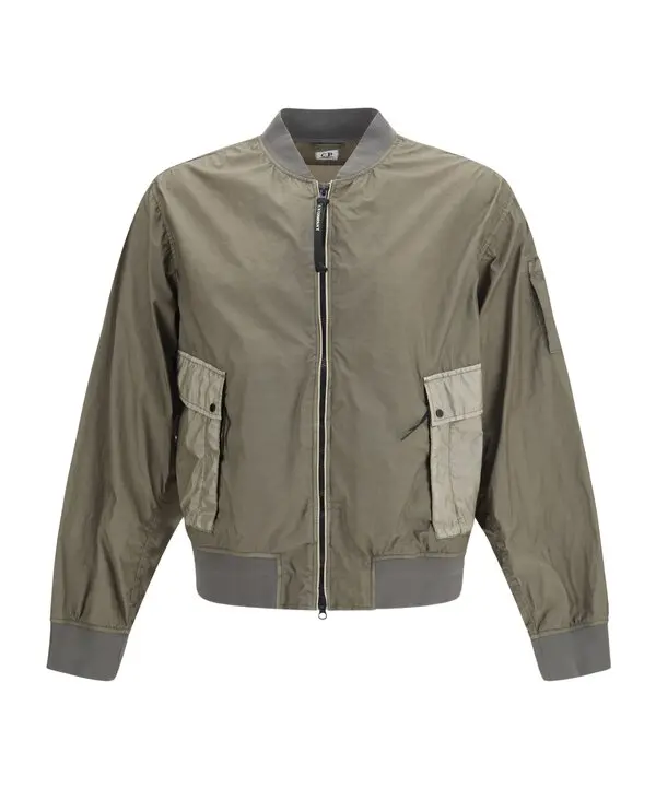 C.P. COMPANY Bi-tm Mixed Lens Bomber Jacket - Green