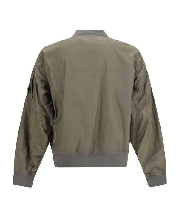 C.P. COMPANY Bi-tm Mixed Lens Bomber Jacket - Green