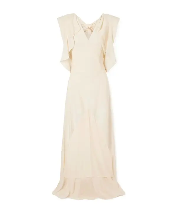 LANVIN Ruffled V-neck Maxi Dress