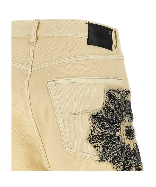 R13 Belt Loop Shorts With Bandana Patchwork