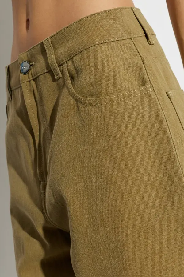 RÓHE Wide-leg Five-pocket Trousers - Green
