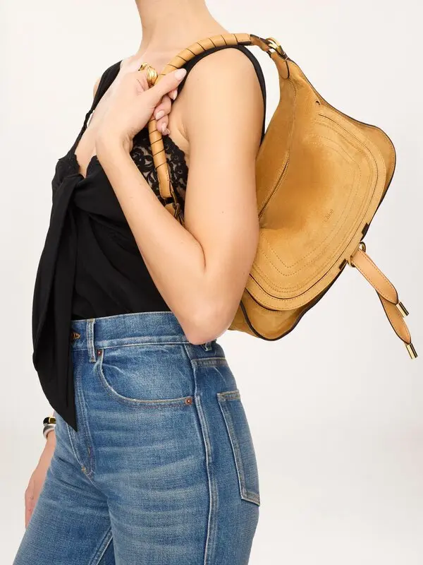 Chloé Marcie Small Suede Shoulder Bag - Brown