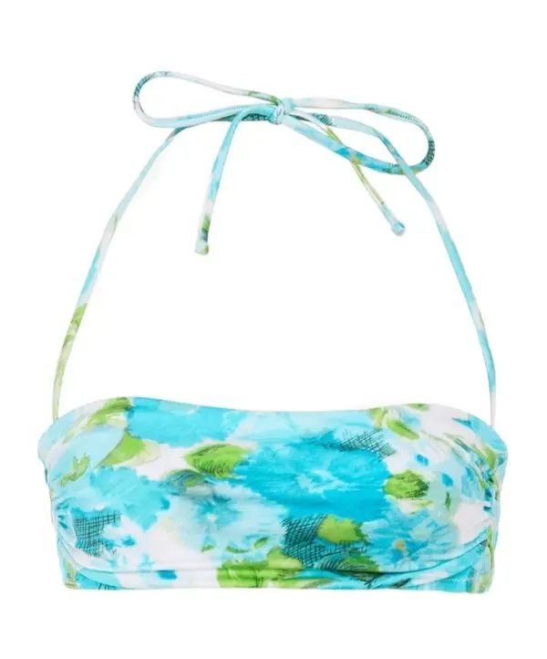 Chloé Floral Print Bikini Top - Blue