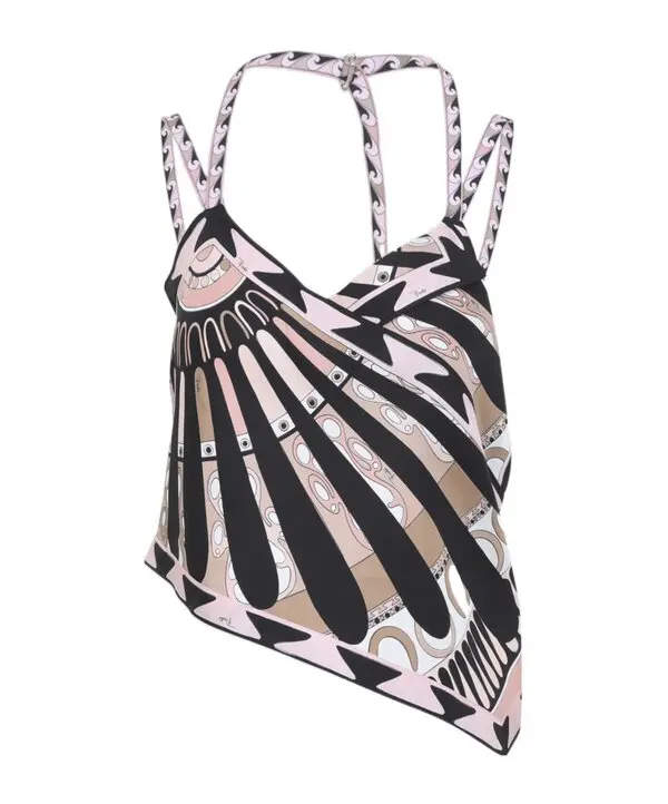 Emilio Pucci Printed Silk Asymmetric Top