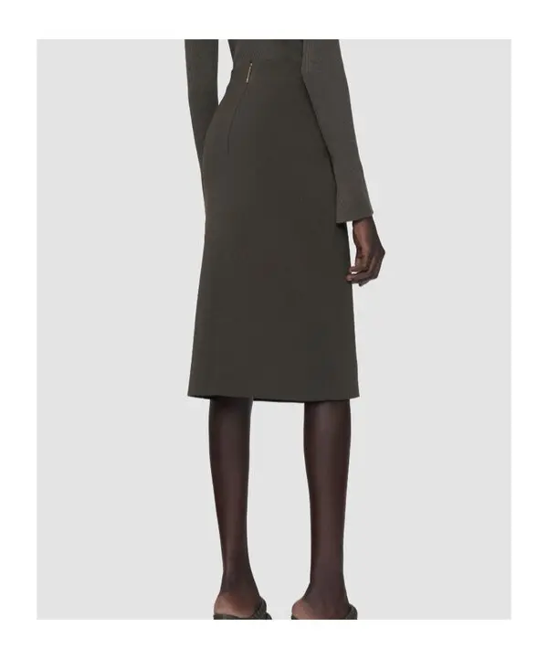 JOSEPH Safir Back-zip Midi Skirt - Palm Leaf