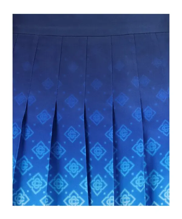 Casablanca Tie-dye Pleated Mini Skirt - Blue