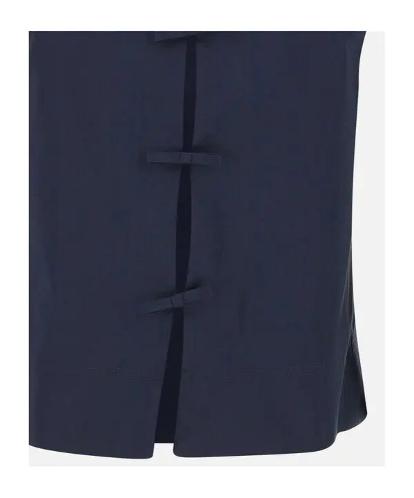 Herno Sleeveless Boat Neck Top With Bow Detail - Blue