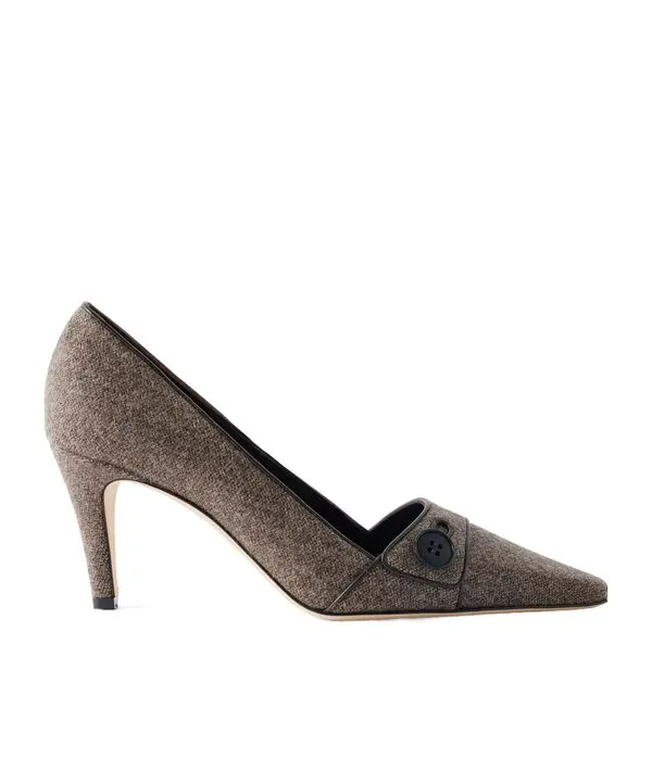 Manolo Blahnik Leather-trimmed Tweed Pumps - Multicolor