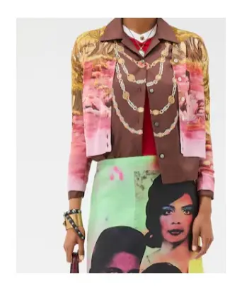 Versace Printed V-neck Cardigan - Brown
