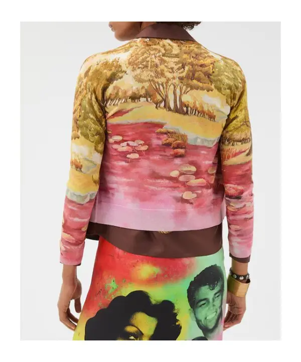Versace Printed V-neck Cardigan - Brown