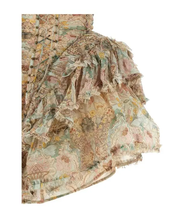 Zimmermann Rebellion Floral Corset Mini Dress