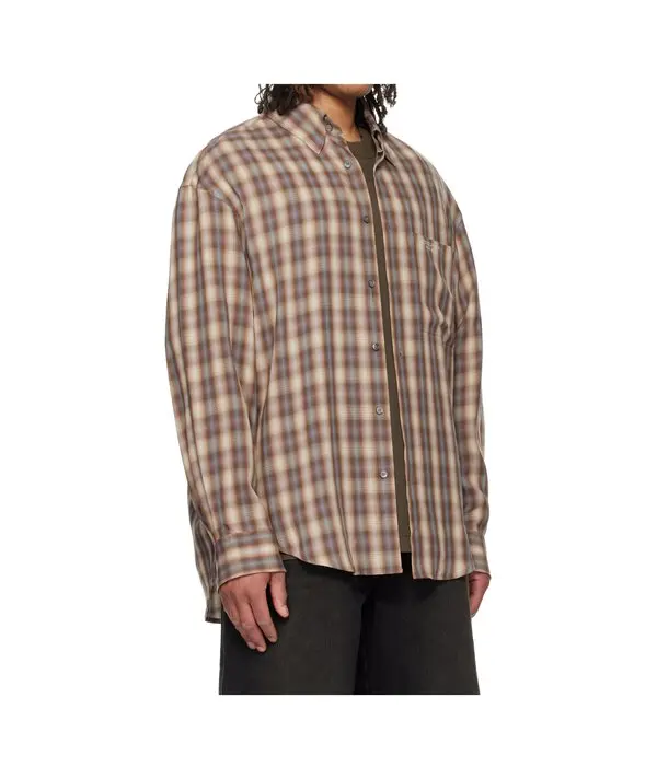 WOOYOUNGMI Plaid Long-sleeved Shirt