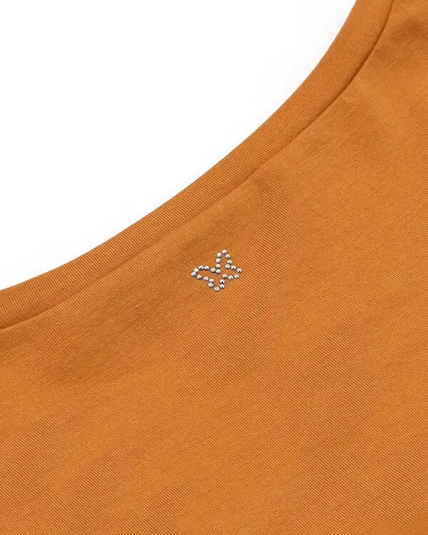 Max Mara Round Neck Short Sleeve T-shirt - Orange