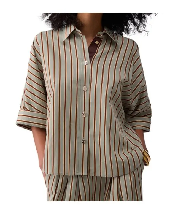 Liu Jo Striped Shirt - Striped Green