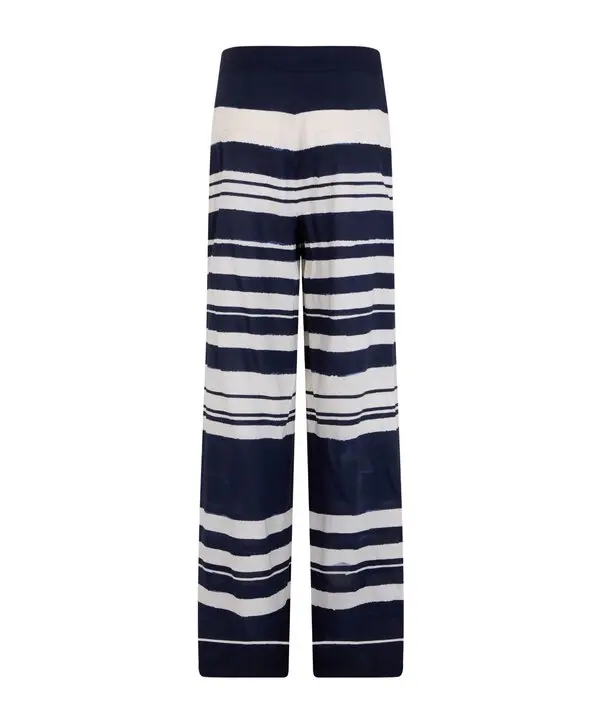 Veronica Beard Striped High-waisted Wide-leg Pants