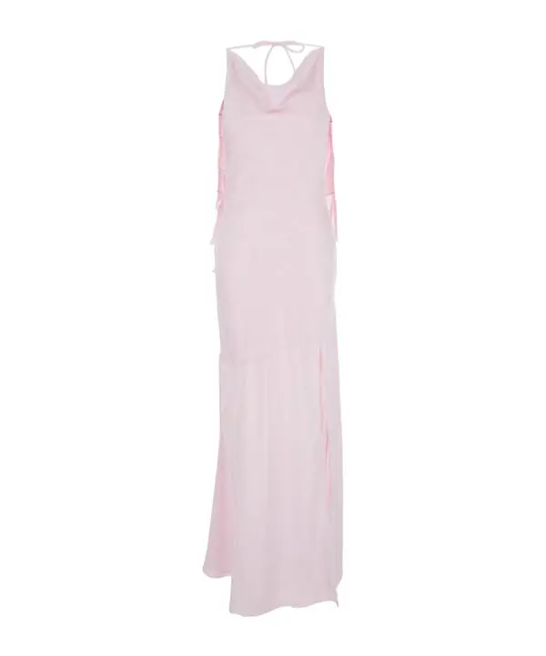 ROTATE BY BIRGER CHRISTENSEN Ruffled Floral Halterneck Maxi Dress