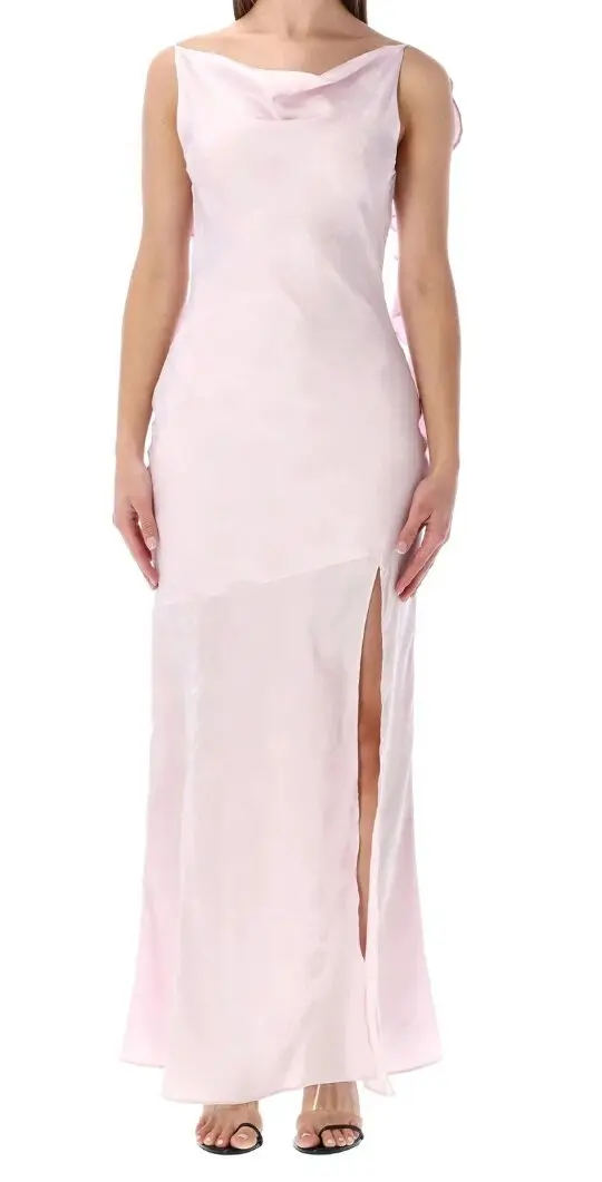 ROTATE BY BIRGER CHRISTENSEN Ruffled Floral Halterneck Maxi Dress