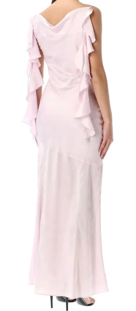 ROTATE BY BIRGER CHRISTENSEN Ruffled Floral Halterneck Maxi Dress
