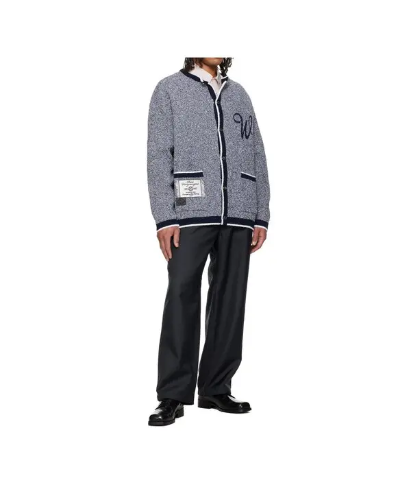 WOOYOUNGMI Contrast Trim Logo Cardigan
