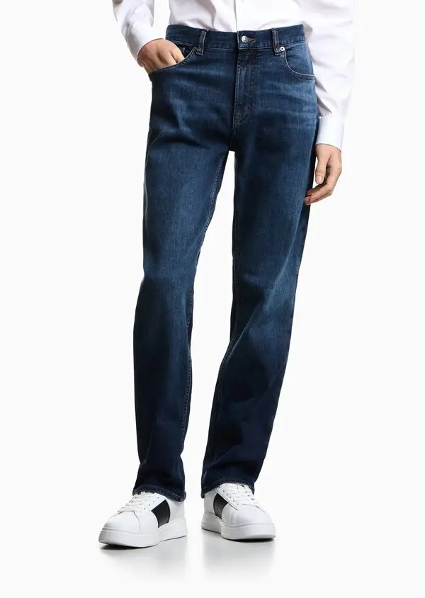 Emporio Armani Straight Fit Jeans - Medium Blue