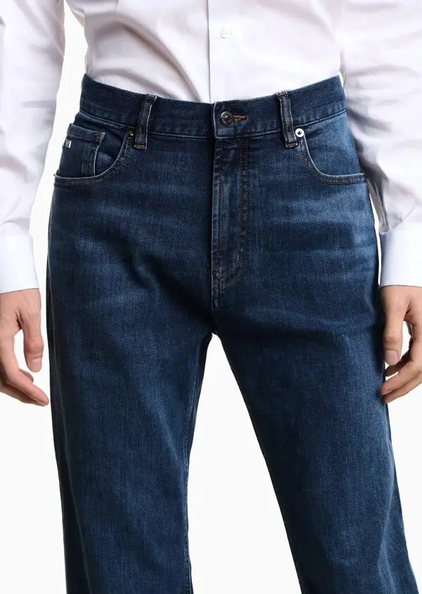 Emporio Armani Straight Fit Jeans - Medium Blue