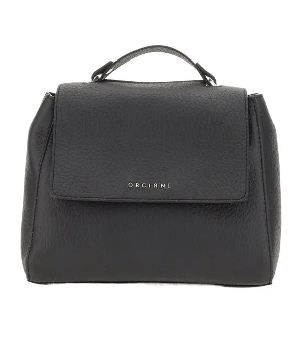 ORTIGNI Sveva Soft Small Leather Handbag - Black