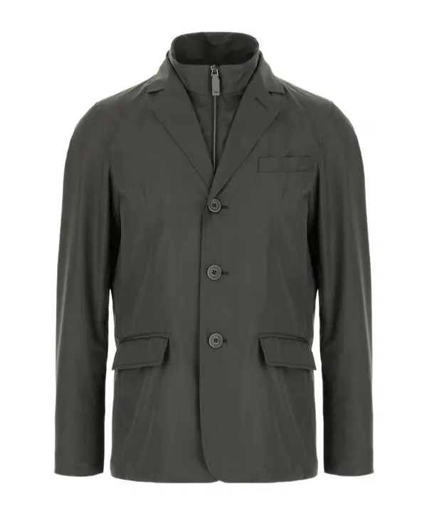 Herno Three-button Jacket With Invisible Zipper - Black