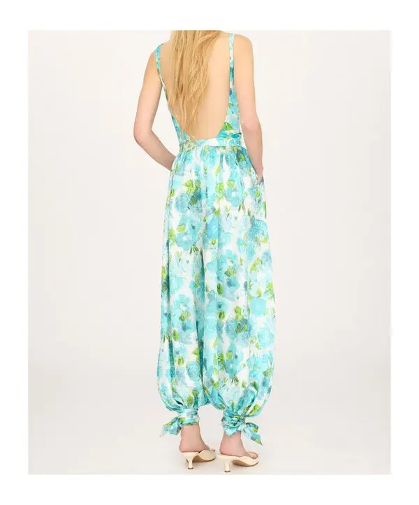 Chloé Floral-print Jacquard High-waisted Trousers - White-blue