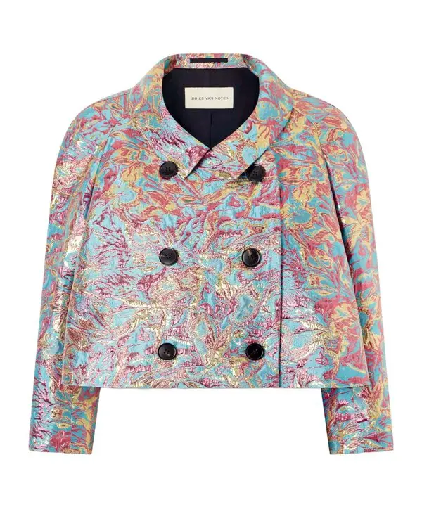 Dries Van Noten Double-breasted Floral Jacquard Jacket - Multicolor