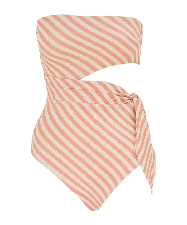 Zimmermann Striped One-piece Swimsuit - Pink And Cream Stripes