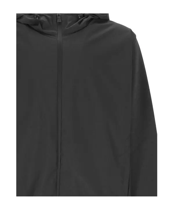 Herno Hooded Jacket With Zipper And Ribbed Trim - Black