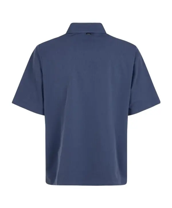 Herno Seer-crease Short Sleeved Shirt - Blue