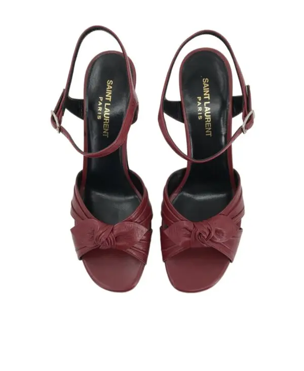 Saint Laurent Leather Logo High-heeled Sandals
