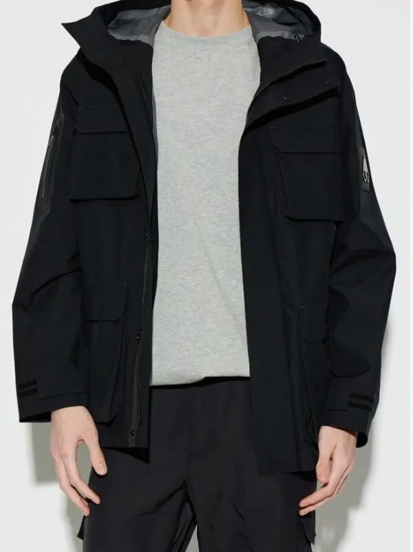Moose Knuckles Hooded Utility Jacket - Black