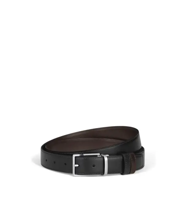 Montblanc 30 Mm Reversible Leather Belt With Meisterstück Buckle - Black