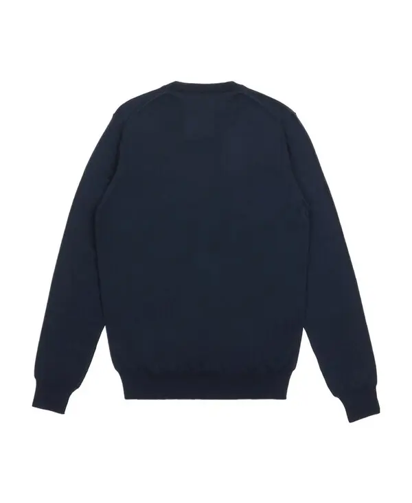 FERRAGAMO Round Neck Long Sleeve Knit Sweater - Black