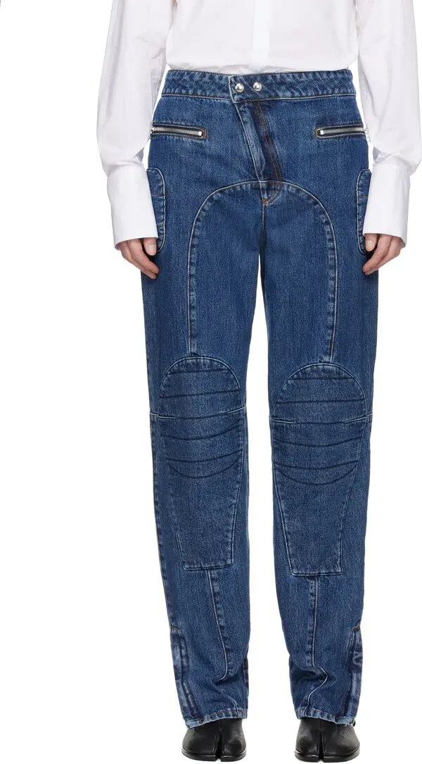 JEAN PAUL GAULTIER Paneled Denim Jeans - Blue
