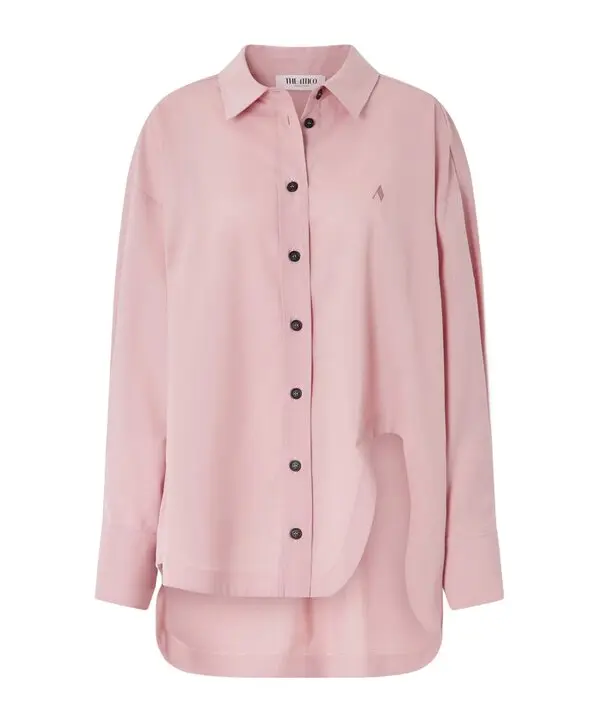 Attico Oversized Embroidered Crepe Shirt - Pink