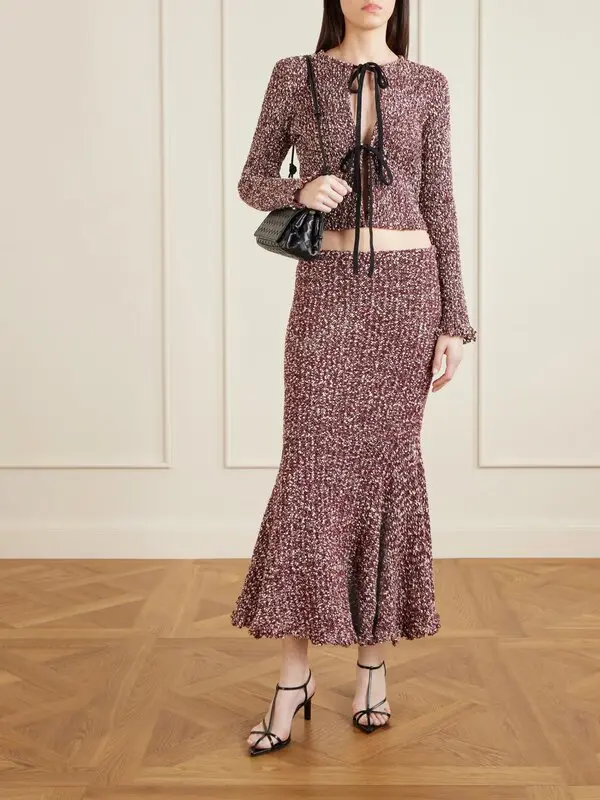 Proenza Schouler Popcorn Bouclé Cardigan - Red