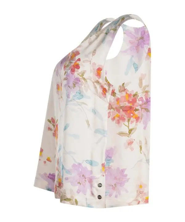 Herno Floral V-neck Sleeveless Top