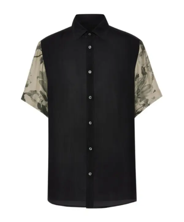MAISON MARGIELA Floral Sleeve Silk Shirt