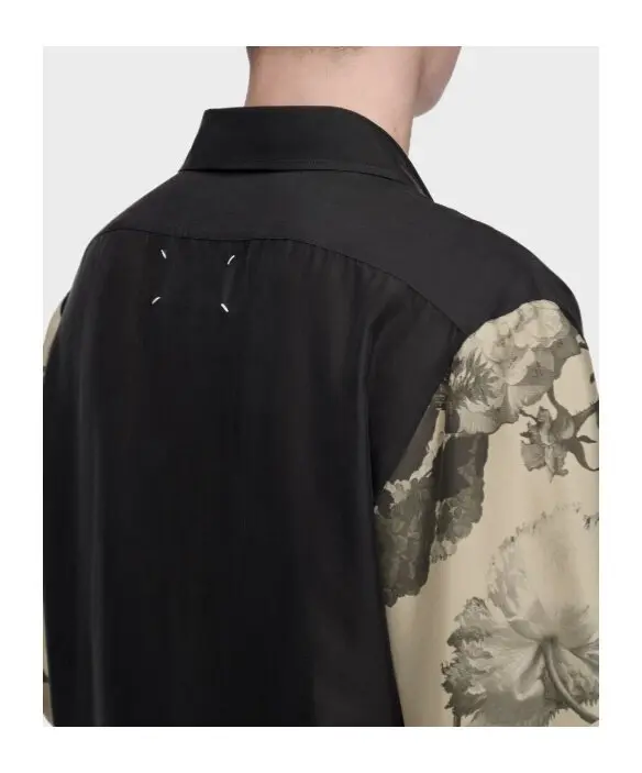 MAISON MARGIELA Floral Sleeve Silk Shirt