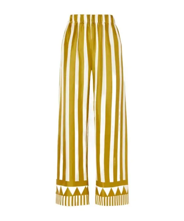 ERES Striped Silk-twill Straight-leg Pants - Brown